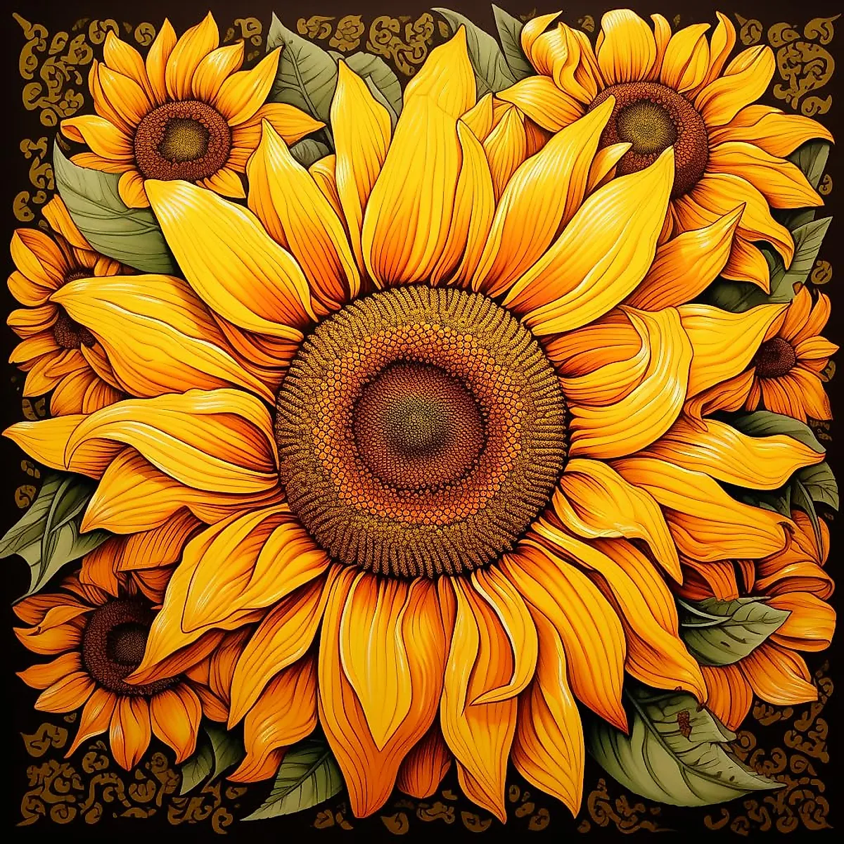 Fun Sunflower You are My Sunshine 5D Adult Diamond Art,DIY Diamond Art Painting Kit for Decor Canvas 13.7x13.7inch/35x35cm