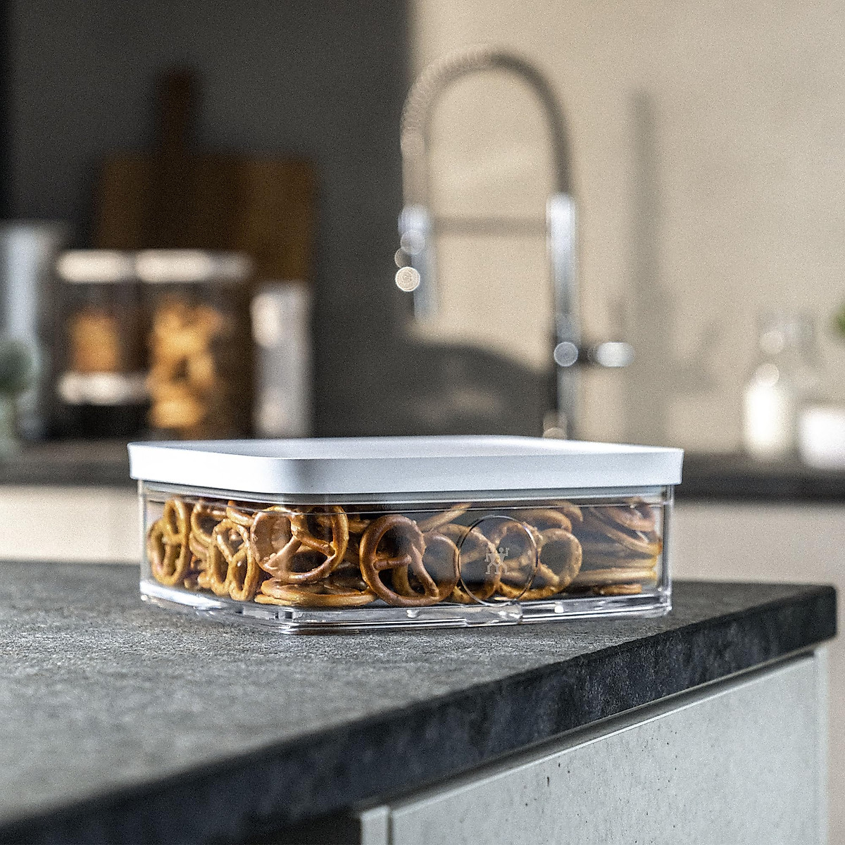 ZWILLING Fresh & Save Cube Box, Plastic, Airtight Dry Food Storage Container, 2-pc Large Cube Set, 1.7-qt