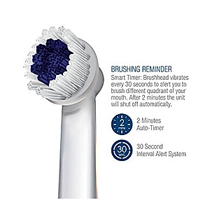 Pursonic RET200 Power Rechargeable Electric Toothbrush With UV Sanitizing Function, 12 Brush Heads Included