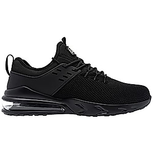 LARNMERN Steel Toe Shoes Men Slip Resistant Safety Work Sneakers Slip On Air Cushion Lightweight Comfortable Breathable Shoe 3150(9.5 Men, Black)