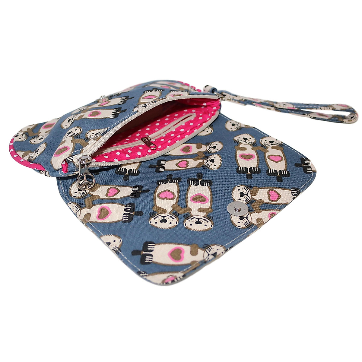 bungalow 360 Vegan Natural Canvas Wristlet (Sea Otter)