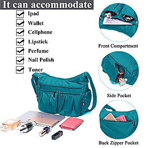 VOLGANIK ROCK Crossbody Purses for Women Shoulder Handbags Lightweight Waterproof Nylon Travel Bag Ladies Pocketbooks(Lake Blue)