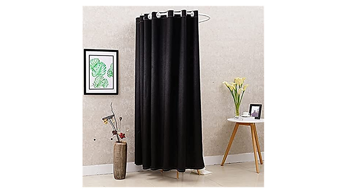 Clothing Store Fitting Room Curtain 1x1m Black for Shops & Malls