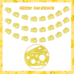 Sursurprise Cheese Themed Party Decorations, 3Pcs Cheese Banner for Macaroni and Cheese Birthday Decorations Party Supplies