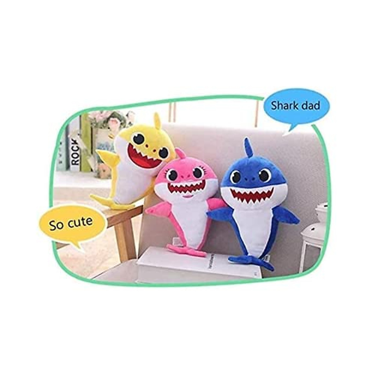 Baby Cute Plush Toy Plush Shark Toy That Sings with Music and Luminous Light is The Best Gift for Boys and Girls (Yellow)