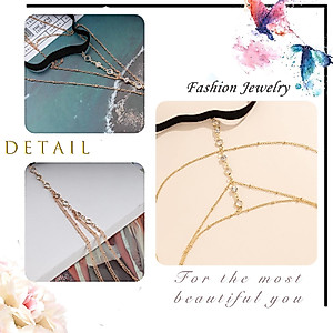 Sttiafay Rhinestone Thigh Body Chain for Women Girls Sparkly Crystal Multilayer Tassel Leg Chain Boho Beach Stretch Body Chain Harness Rave Thigh Accessories for Nightclub Party