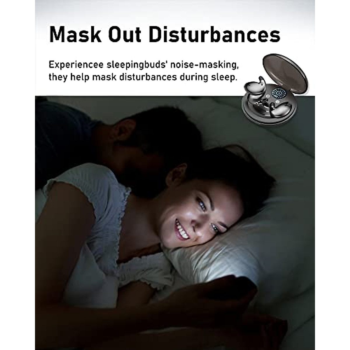 Mosonnytee Sleep Headphones Bluetooth Sleeping Headphones Wireless Sleep Earbuds for Sleep Flat Sleeping Headphones for Side Sleepers Wearing Soft Headphones for Sleeping 7-Hours (White)