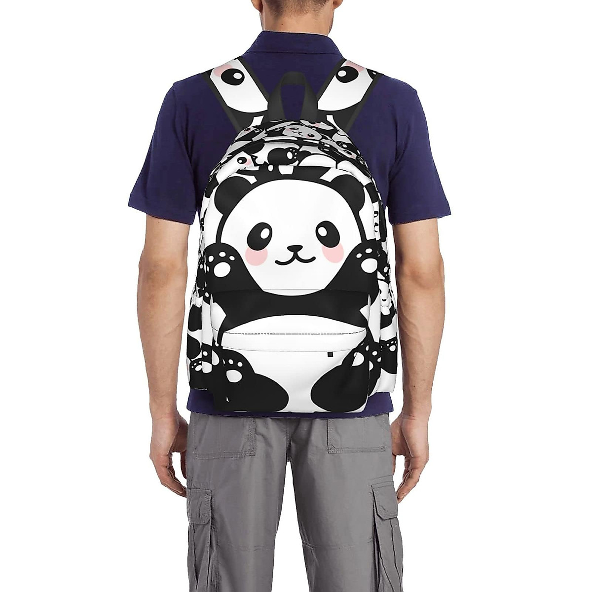 Cute Panda Backpack Large Laptop Backpack Lightweight Backpack Casual Daypack for Boys Girls