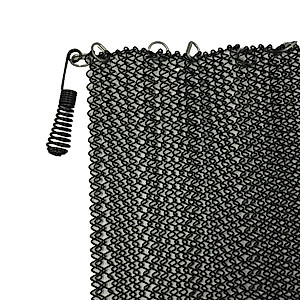 Fireplace Replacement Black Hanging Mesh Curtain Screens Two (2) Panels 21" High X 24" Wide with Pulls