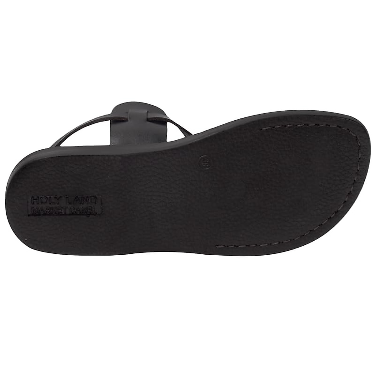 Holy Land Market Unisex Adults/Children Genuine Leather Biblical Sandals/Flip Flops/Slides/Slippers (Jesus - Yashua) Black Style II