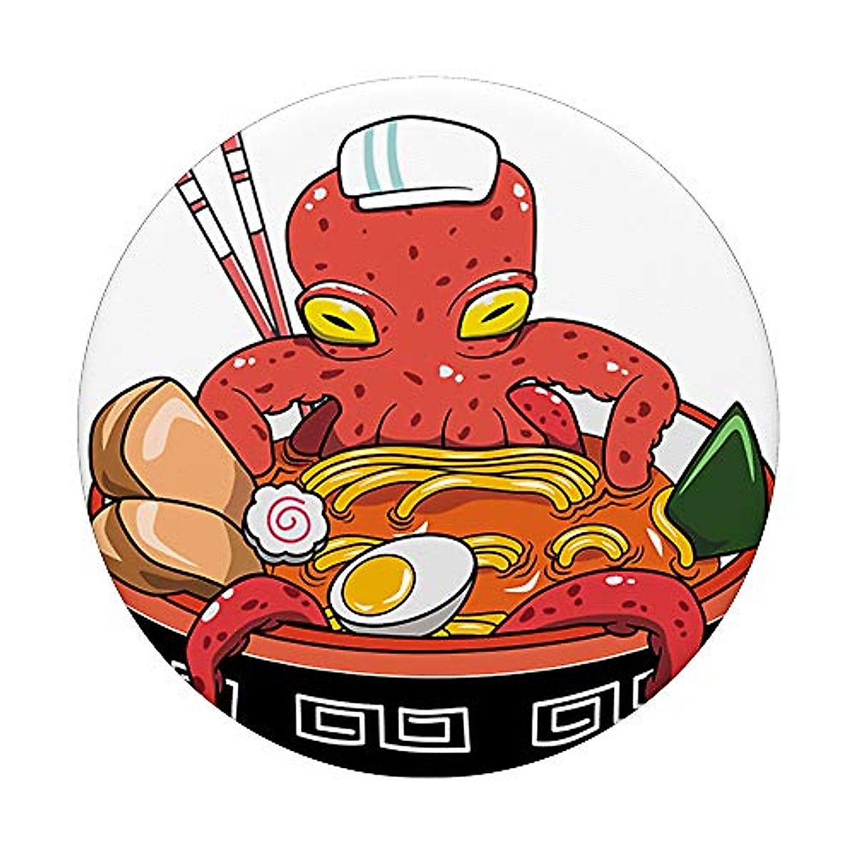 Kawaii Cute Anime Octopus Otaku Japanese Ramen White PopSockets PopGrip: Swappable Grip for Phones & Tablets