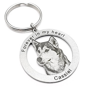 Portrait Your Pet Photo Key Chain Personalized Dog Keychain Custom Picture Keyrings Dog Photo Keyring Pet Keepsake JewelryPet Lover Gift