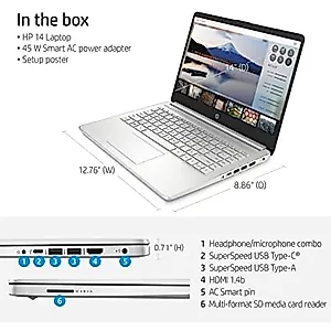 HP 14" FHD Laptop Newest, 16GB RAM 1TB NVMe SSD, AMD Ryzen 3(Up to 3.50GHz), Webcam, Type-A&C, HDMI, WiFi, Fast Charge, Long Battery Life, Win 11, GM Accessories