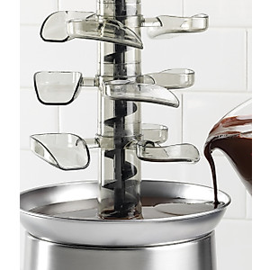 Nostalgia 4 Tier Electric Chocolate Fondue Fountain Machine for Parties - Melts Cheese, Queso, Candy, and Liqueur - Dip Strawberries, Apple Wedges, Vegetables, and More - 32-Ounce - Stainless Steel