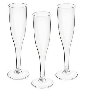 Oojami 30 pc Clear Plastic Classicware Glass Like Champagne Wedding Parties Toasting Flutes