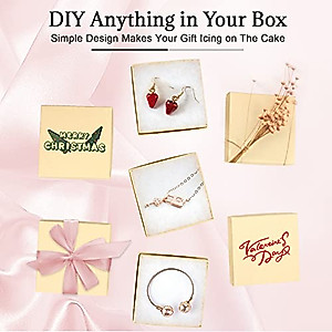 opaprain Cardboard Jewelry Brown Gift Boxes 20 Pack3.5×3.5×1 inches, its apply to displaying necklaces, rings, bracelets, earrings