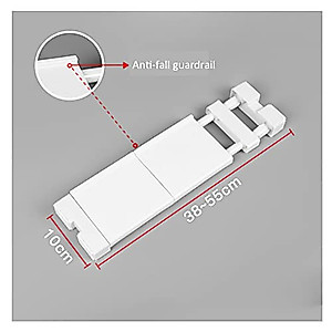 LIYIVNAA Extendable Narrow Closet Tension Shelf Slim Cupboard Divider Rod Adjustable Cabinet Organization Storage Rack Windowsill Bathroom Shelving Unit for Small Space - White