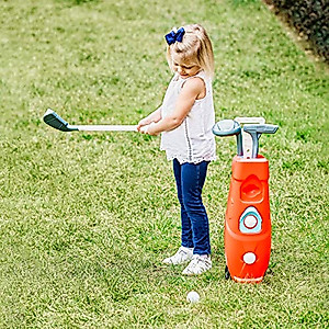 Sunny Days Entertainment Toddler Golf Set – Complete Golf Toy Playset for Kids | 3 Junior Golf Clubs + 3 Balls + 2 Practice Holes + 1 Golf Cart with Wheels