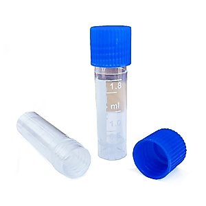 LLERRA 50 Pieces 2ml Small Graduated Cryovials, Plastic Screw Top Vials with Silicone O-Rings, Ink Sample Vial