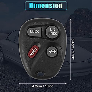 X AUTOHAUX 315MHz ABO1502T Replacement Keyless Entry Remote Car Key Fob for Cadillac Seville 2000 for Chevrolet Impala Lumina Malibu Monte Carlo 2000 for Oldsmobile 88 98 1996-1999 4 Buttons