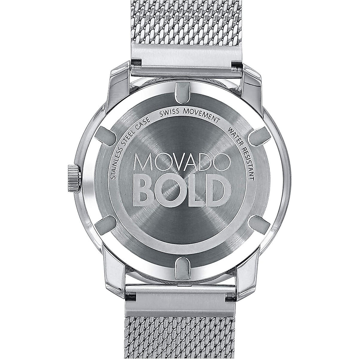 Movado Men's BOLD Thin Stainless Steel Watch with a Printed Index Dial, Silver (Model 3600260)
