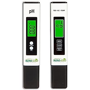 AERO-GRO Digital 4-in-1 Water Quality Testing Kit - High Accuracy Digital pH/TDS/EC/Temp Pen Set Perfect for Hydroponics, Pools, Koi Ponds, Drinking Water, Wine/Beer Making, Hot Tub, Spa, Aquarium