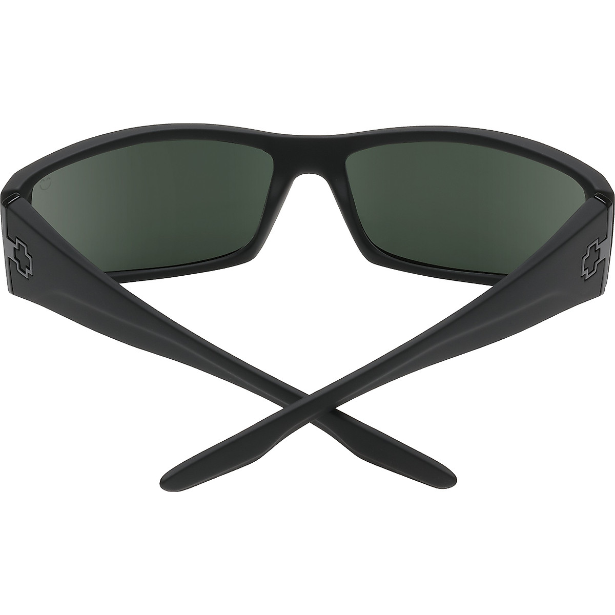 SPY Cooper XL, Rectangular Wrap Sunglasses, Color and Contrast Enhancing Lenses, Matte Black - Grey Polarized Lenses