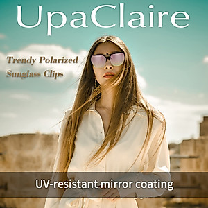 UpaClaire Clip-on Flip up Sunglasses Polarized UV 400 Glasses over Prescription for Men and Women