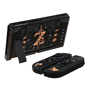 Dockable Protective Case Compatible with Switch, Hard Shell Case cover for Switch and Joy-Con Controllers with 4 Thumb Grips,Zelda Switch Carrying Case (The Legend of zelda)
