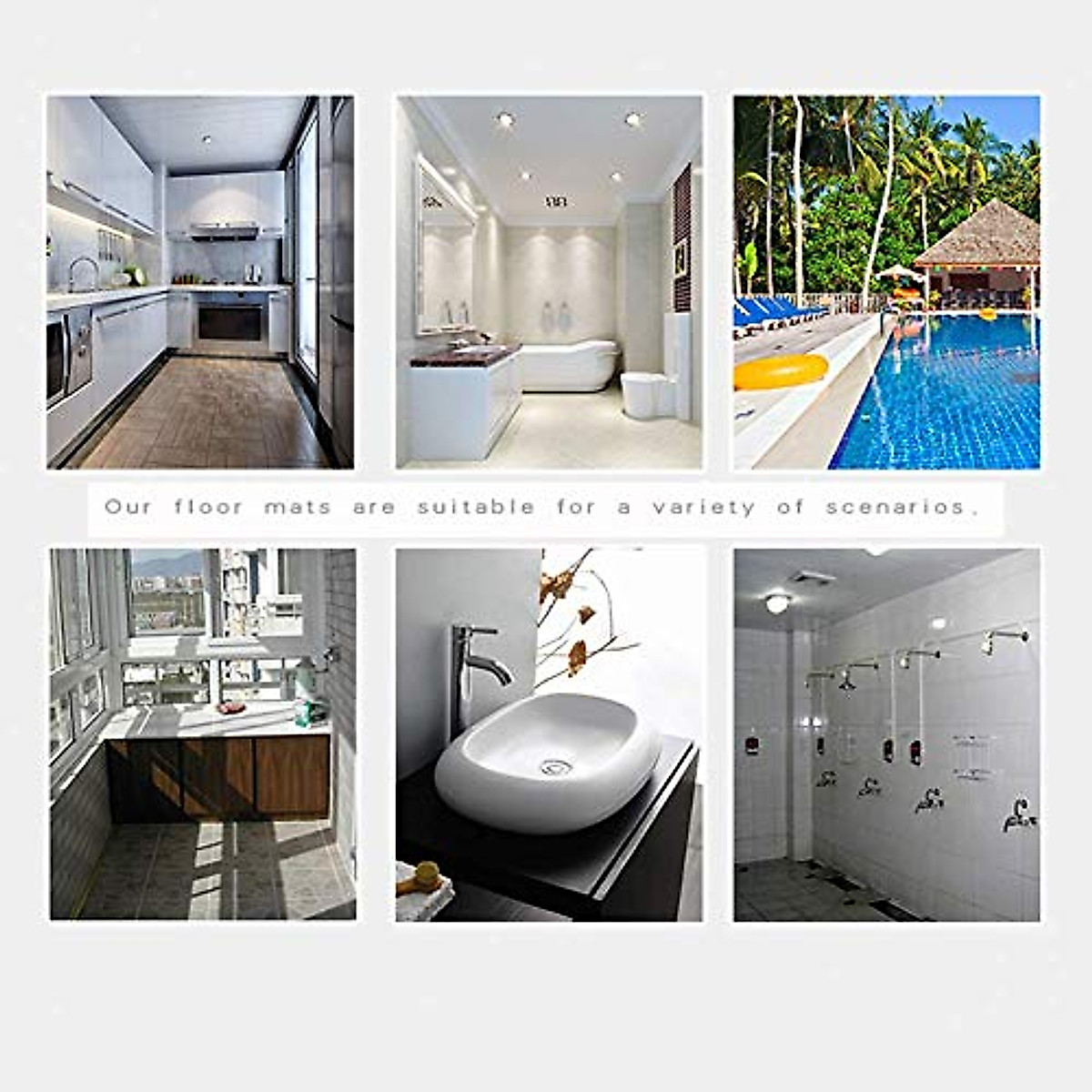 12 Pack Modular Interlocking Cushion 11.5" x 11.5" Mat Floor Tile Mats Drain Pool Patio Balcony Yard Pet Area Washer Pad(Gray)