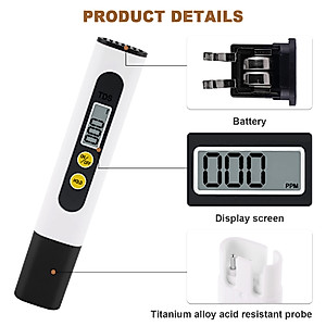 Water Electrolyzer, Quick Water Quality Tester Set Testing Electrolysis Iron Bars with Digital TDS Tester Meter