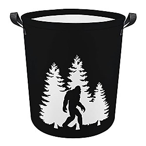 Bigfoot Trees Forest Oxford Cloth Laundry Basket with Handles Storage Basket for Toy Organizer Kids Room Nursery Hamper Bathroom