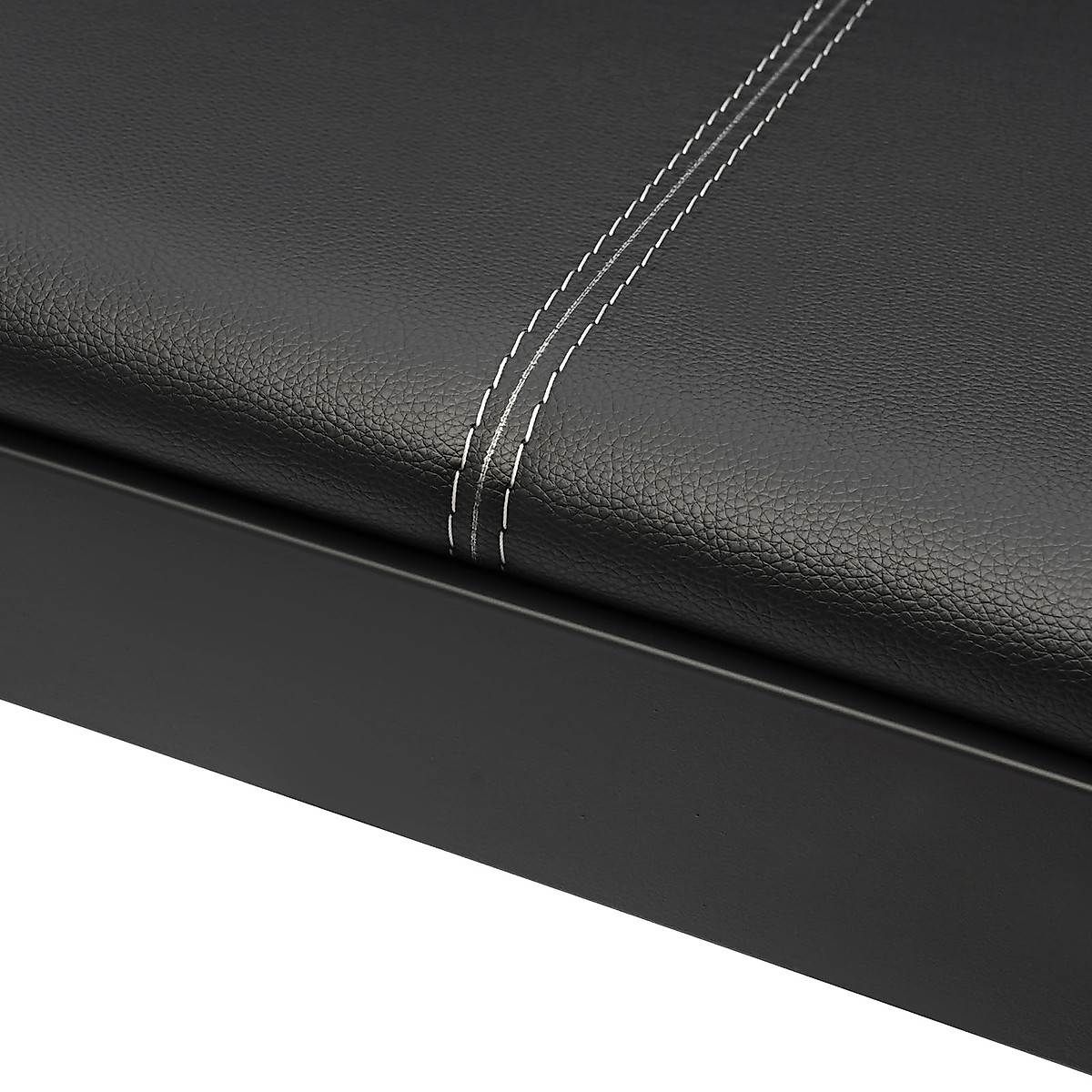 Office Reception Sofa Set, 3-Seat & 2PCS 1-Seat PU Leather Waiting Room Bench with Arms Executive Side Waiting Room Visitor Guest Chair Set for Airport Clinic Meeting Conference Room (Black)