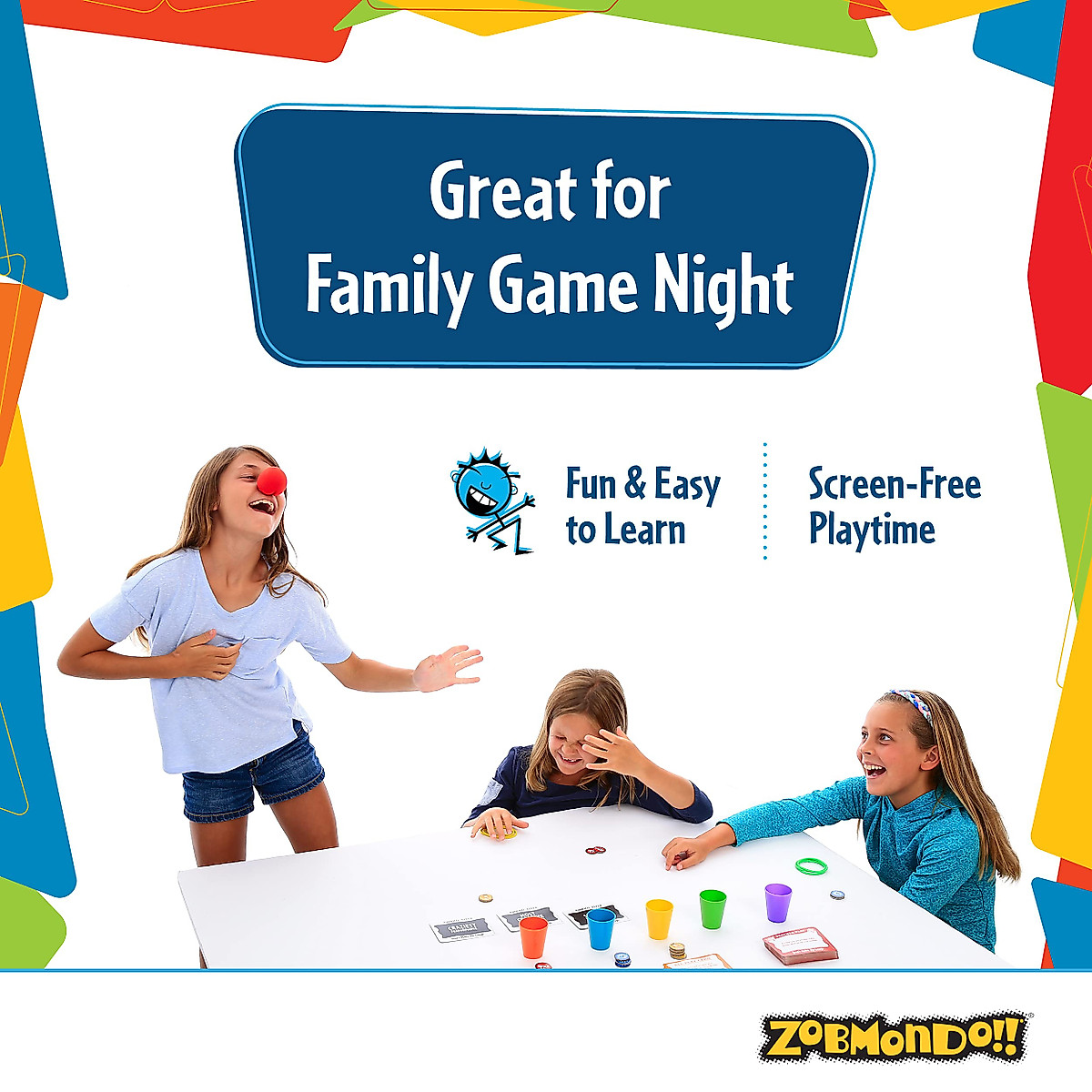 Zobmondo!! Don't Make Me Laugh! The Silly Reinvented Charades Party Game | Hilarious for Families and Kids | Multi-Award Winner