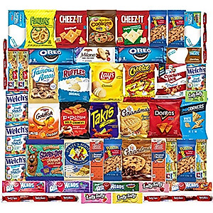 Ultimate Variety Sampler Care Package - Gift Package, Snacks, Chips, Cookies, Bars, Candies, Nuts Gift Box, Great for HALLOWEEN, Christmas, Thanks Giving, Office Meetings ,Friends & Family, Military,College Students (50 Count)