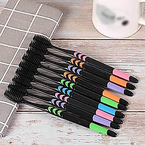 Kiminors dobrygalpe Charcoal Toothbrush Soft Toothbrush Adult Household Cleaning Toothbrush,Black, 30 * 200 * 150 MM