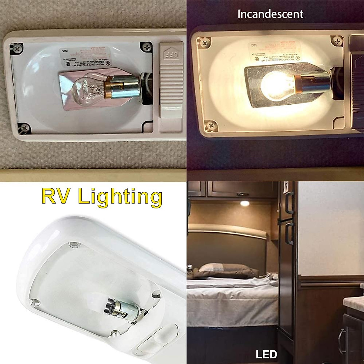 Makergroup 1141 BA15s Bayonet LED Bulbs 12V, Weatherproof 1156 S8 Landscape Light Bulb, 1W Warm White Color 2700K for RV and Outdoor Lighting Path Deck Lights Pack of 4