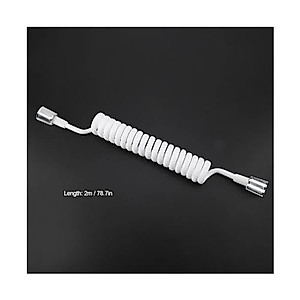 G1/2" Soft Bidets Hose Tube ABS Spring Flexible Shower Hose For Water Plumbing Toilet Bidet Sprayer Bathroom Accessories (Color : WHITE)