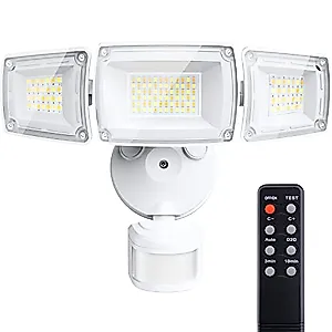 Brightown Flood Lights Outdoor with Remote, 40W 4500LM Dusk to Dawn Motion Sensor Security Lights 3 Mode Adjustable, 3000K-6500K White Warm Color Adjustment, IP65 Waterproof Outdoor Lights for Garage