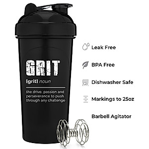 [4 Pack] 28oz Protein Shaker Bottle with Motivational Quotes (Black, White, Silver, Gold) |Shaker Cup with 4x Wire Mixers | Shaker for Protein Mixes Pack is BPA Free, Leak Proof and Dishwasher Safe