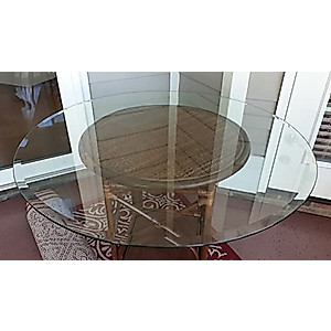 54" Inch Round Glass Table Top 1/2" Thick Tempered Beveled Edge by Fab Glass and Mirror