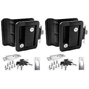 Leisure Locks RV Travel Trailer Entry Door Lock Polar Black Paddle Deadbolt