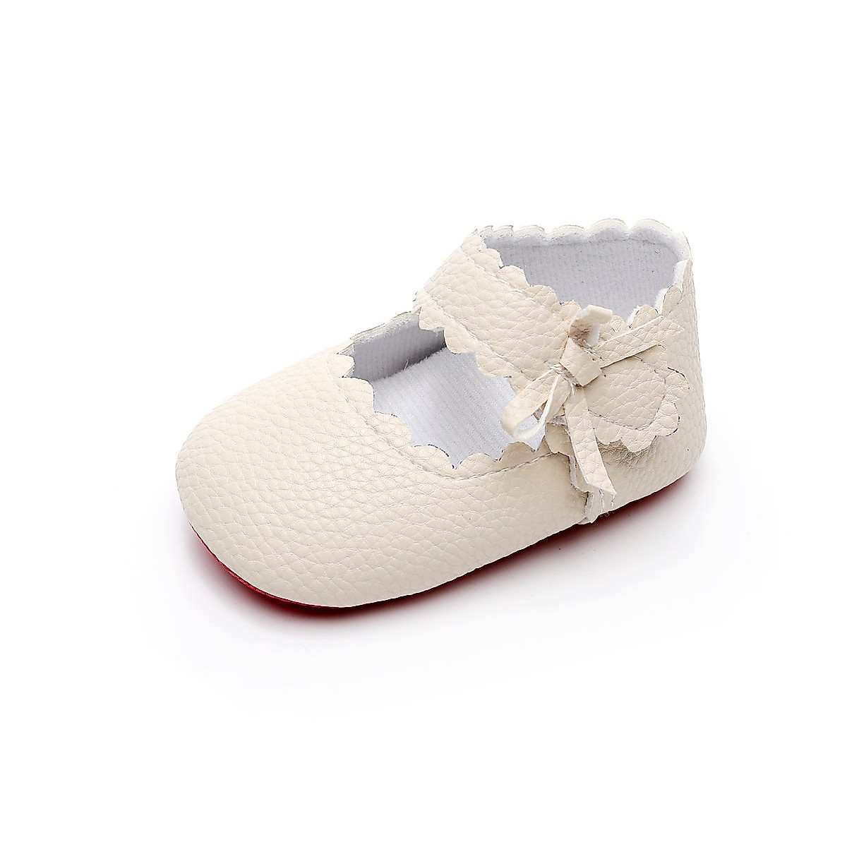 HONGTEYA Infant Baby Girls Ballet Dress Shoes Mary Jane Princess Soft Sole Frist Walkers Crib Moccasins ï¼ˆ6-12Months/US 5/4.72/See Size Chart,Beige