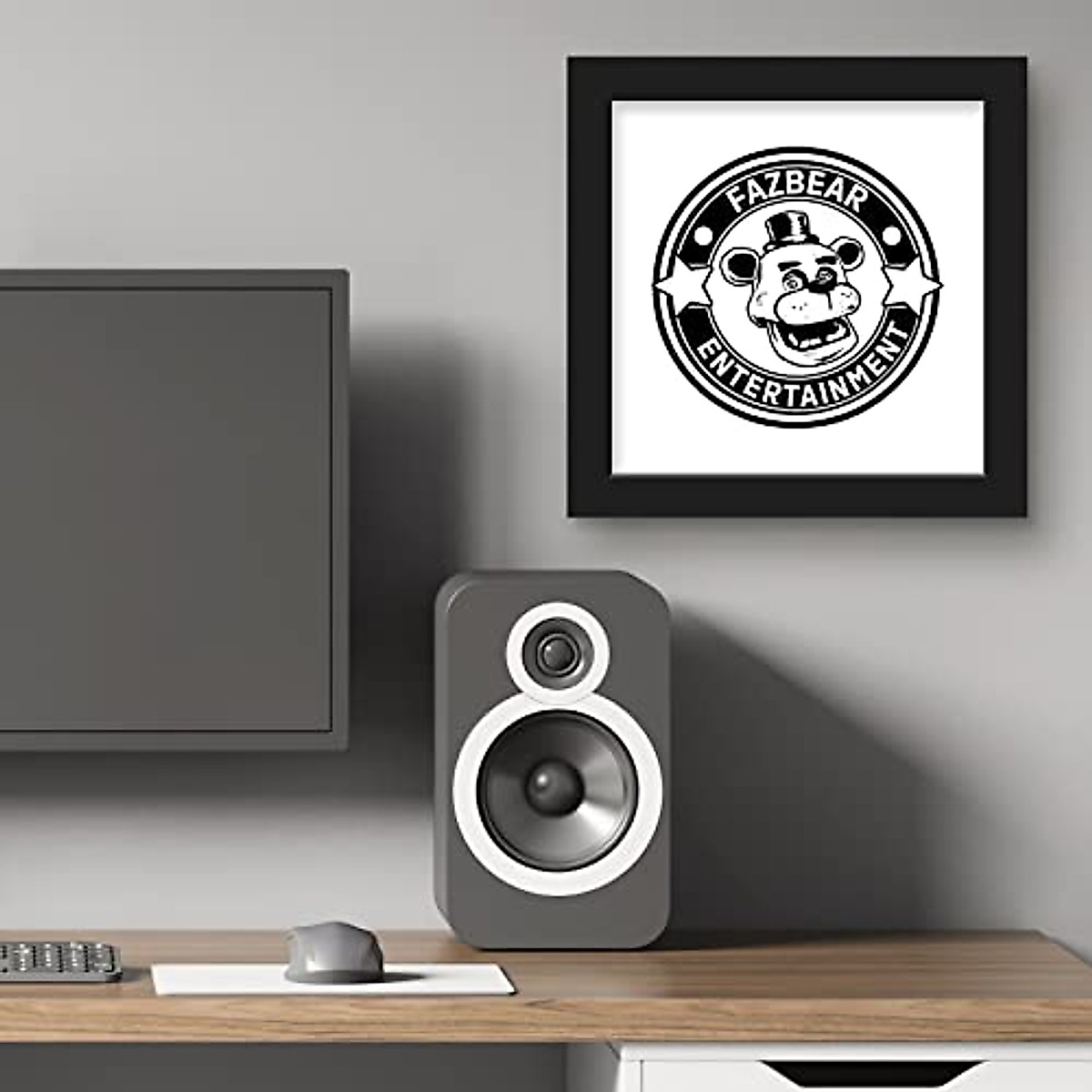 Trends International Gallery Pops Five Nights at Freddy's - Fazbear Entertainment Logo Wall Art Wall Poster, 12" x 12", Black Framed Version