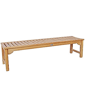 Teak Wood Lagos Bathroom Shower Bench, 6 Foot