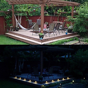 CHNXU LED Outdoor Deck Lights Kits, Φ1.38in Warm White 20 Pack Bronze, Low Voltage 12 Volt DC IP65 Waterproof, Electric Wired Recessed Stair Step Riser Mini Under Landscape Lighting for Outside Yard