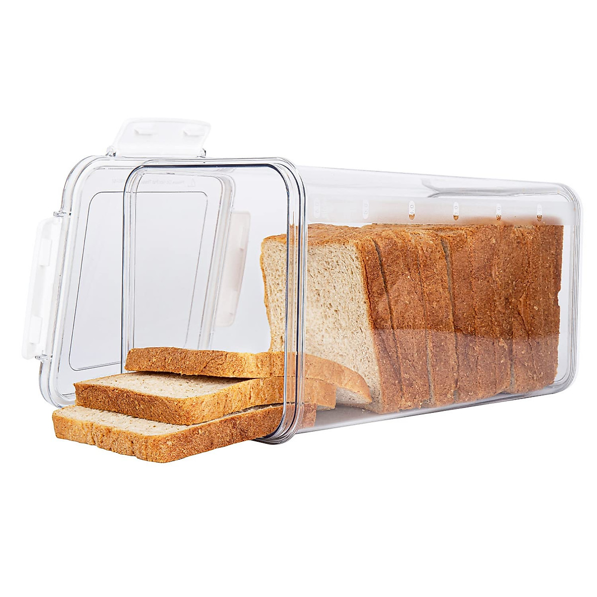 Baraiser Bread Box, Sandwich Size Bread Keeper, Bread Storage Container with Airtight Lid, Pack of 2