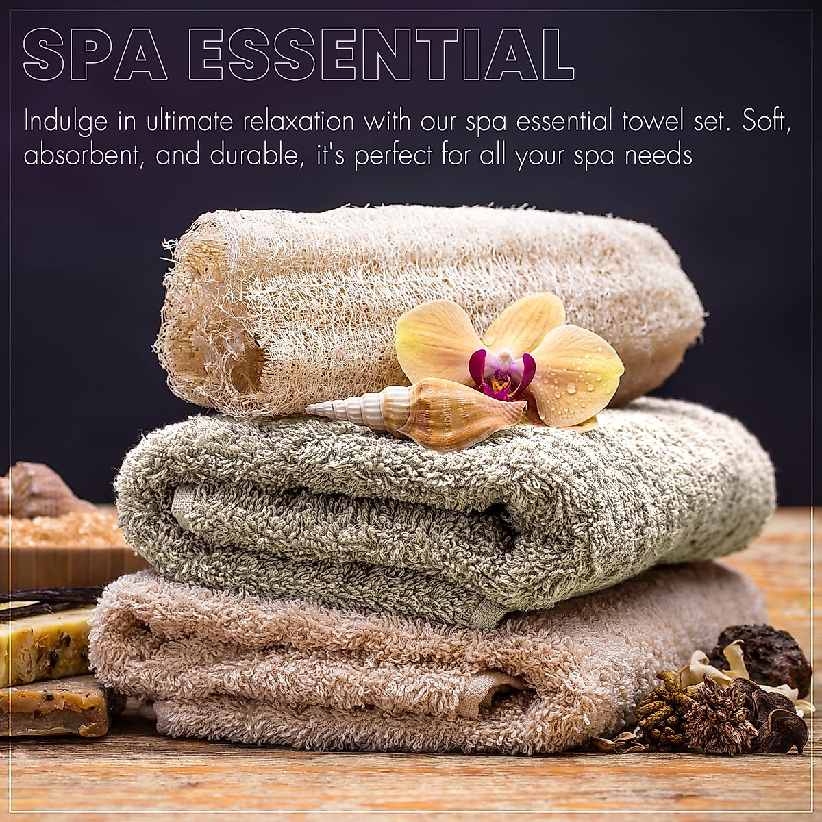 ECO Towels 6-Pack Bath Towels - Extra-Absorbent - 100% Cotton - 27" x 54" - Towels for Bathroom - Extra Large Bath Towel Shower Towels