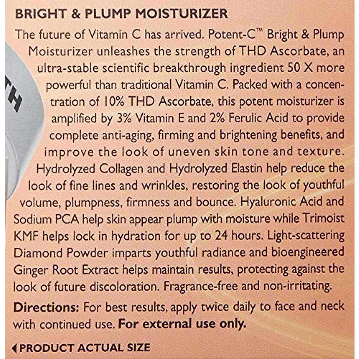 Peter Thomas Roth | Potent-C Bright & Plump Moisturizer | Brightening Vitamin C Moisturizer and Anti-Aging Cream with Collagen light blue 1.69 Fl Oz