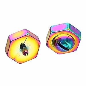 Anodized Steel Hexagon Screw Nut 6mm Dermal Top Part- 16g Sold Individually